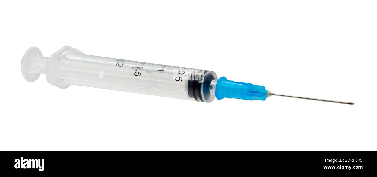 Empty plastic syringe medical isolated on white background Stock Photo ...