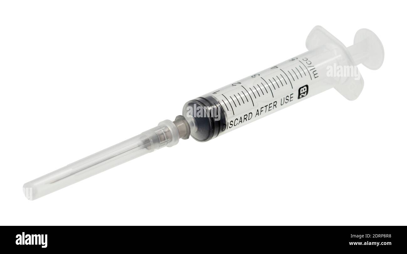 Empty plastic syringe medical isolated on white background Stock Photo ...