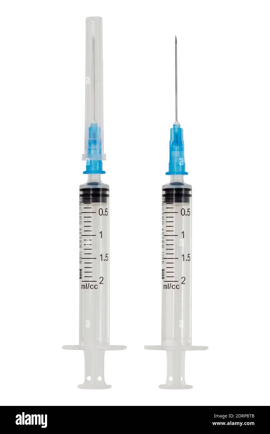 Empty plastic syringe medical isolated on white background Stock Photo ...