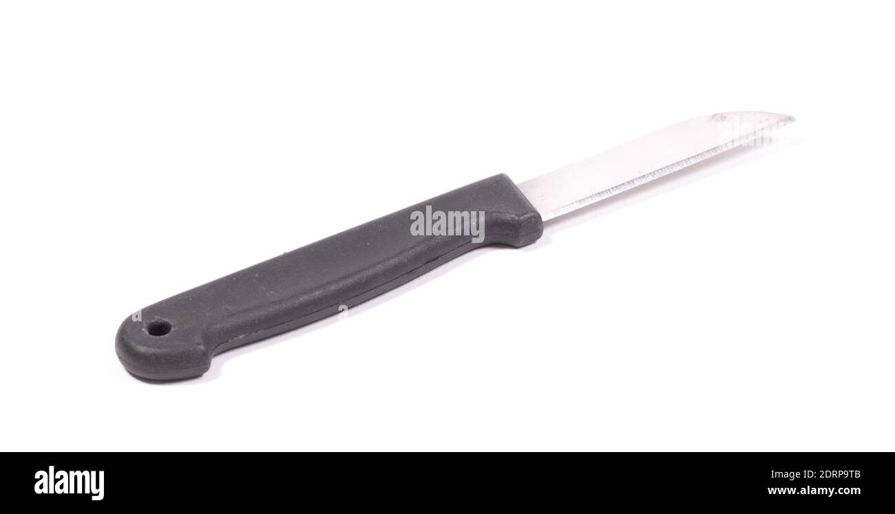 Black kitchen knife isolated on white background Stock Photo - Alamy