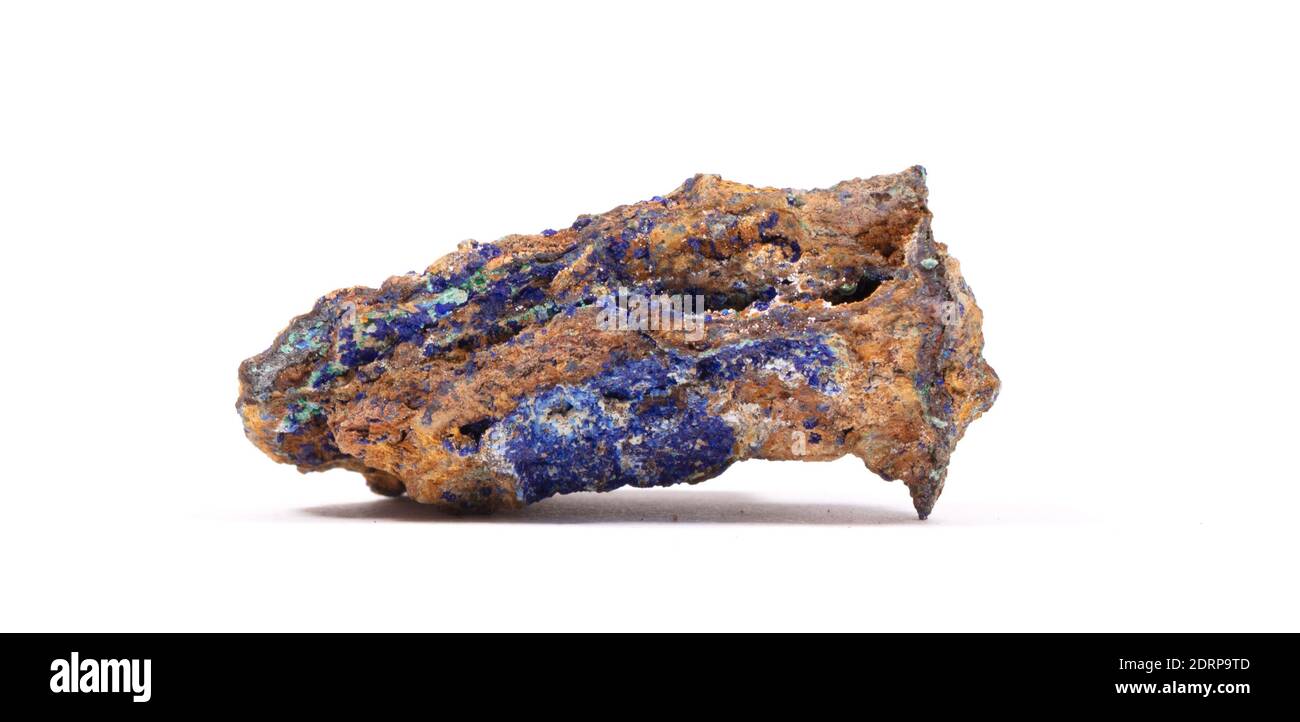 Malachite - Azurite mineral stone, on white background Stock Photo - Alamy
