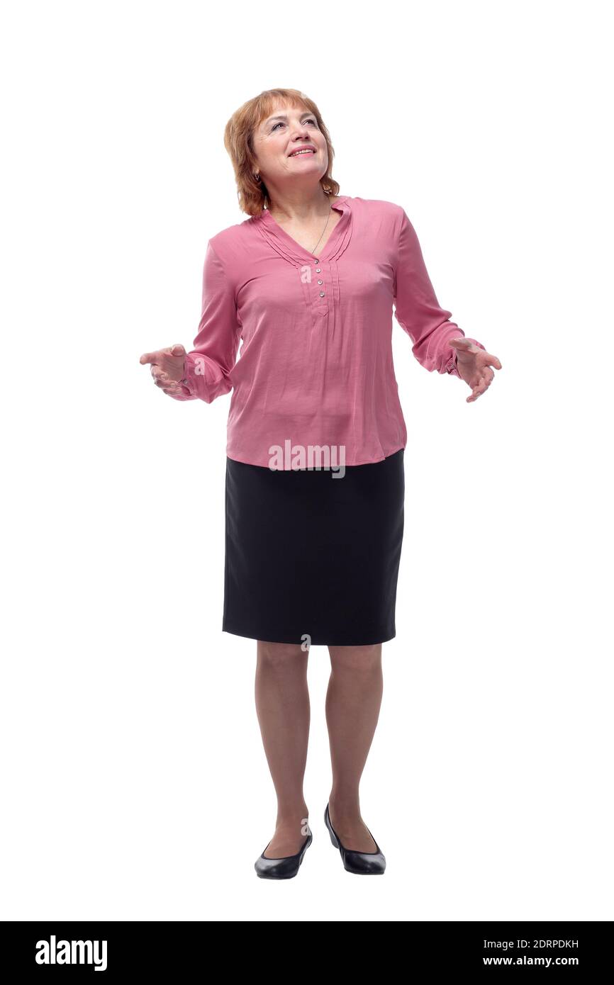 Beautiful happy looking mature woman in cheerful, positive, optimistic ...