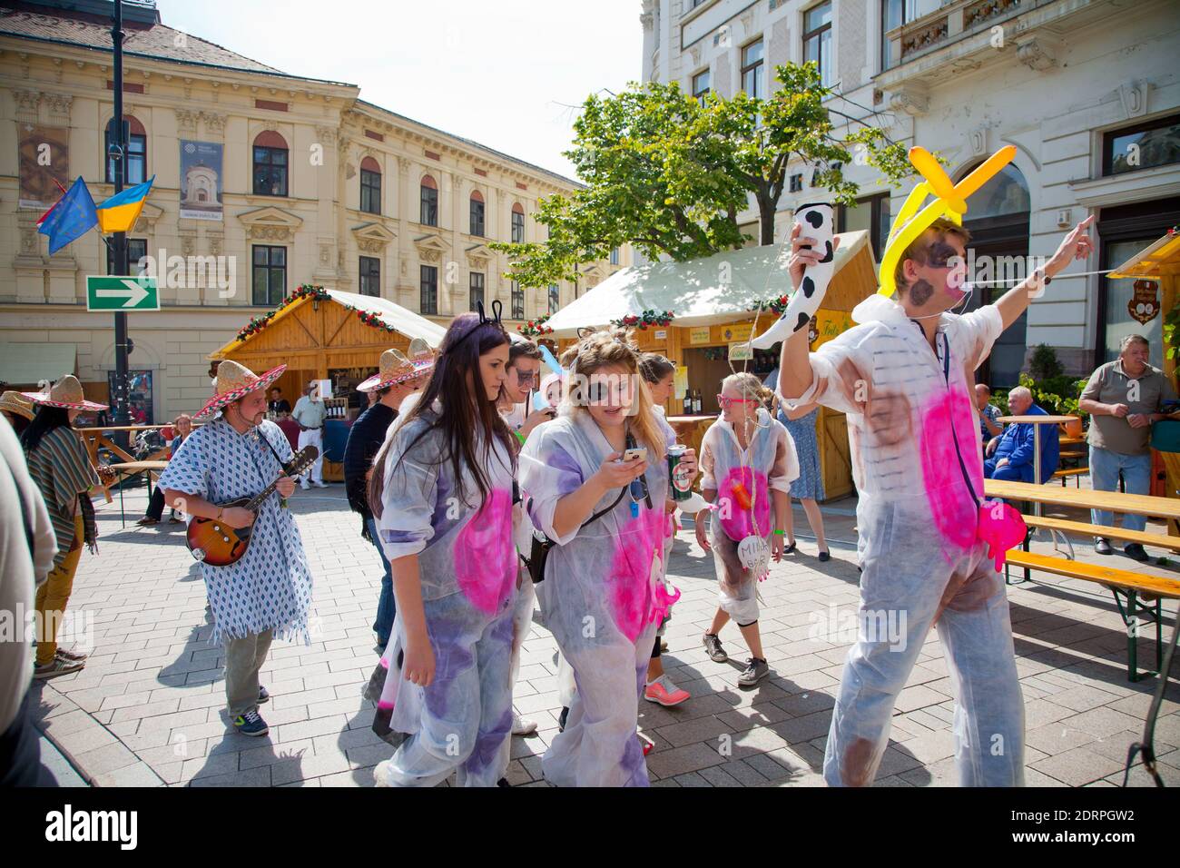 PECS, HUNGARY - SEPT 22: Participants in the Pecs City Carnival in Pecs ...