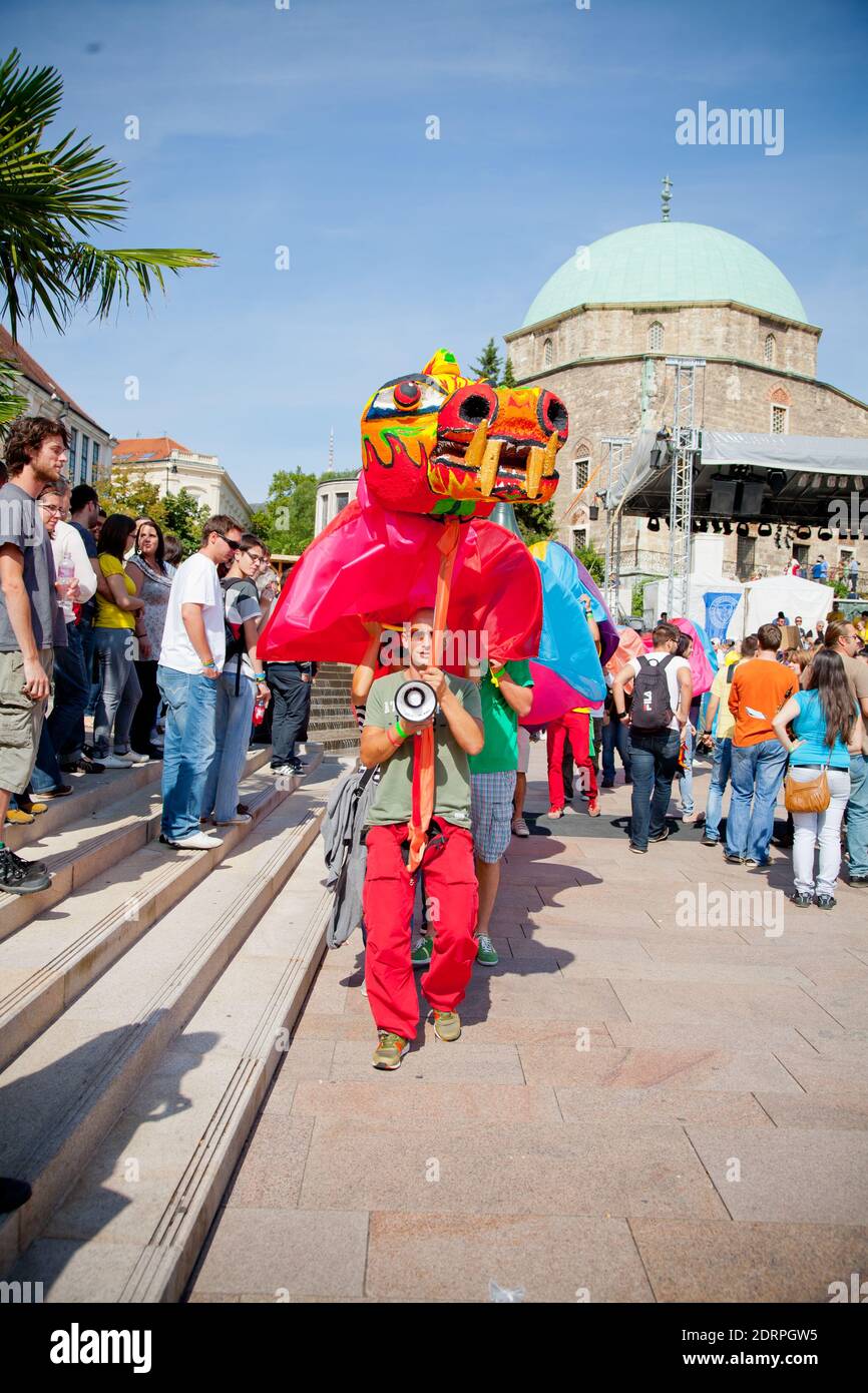 PECS, HUNGARY - SEPT 22: Participants in the Pecs City Carnival in Pecs ...