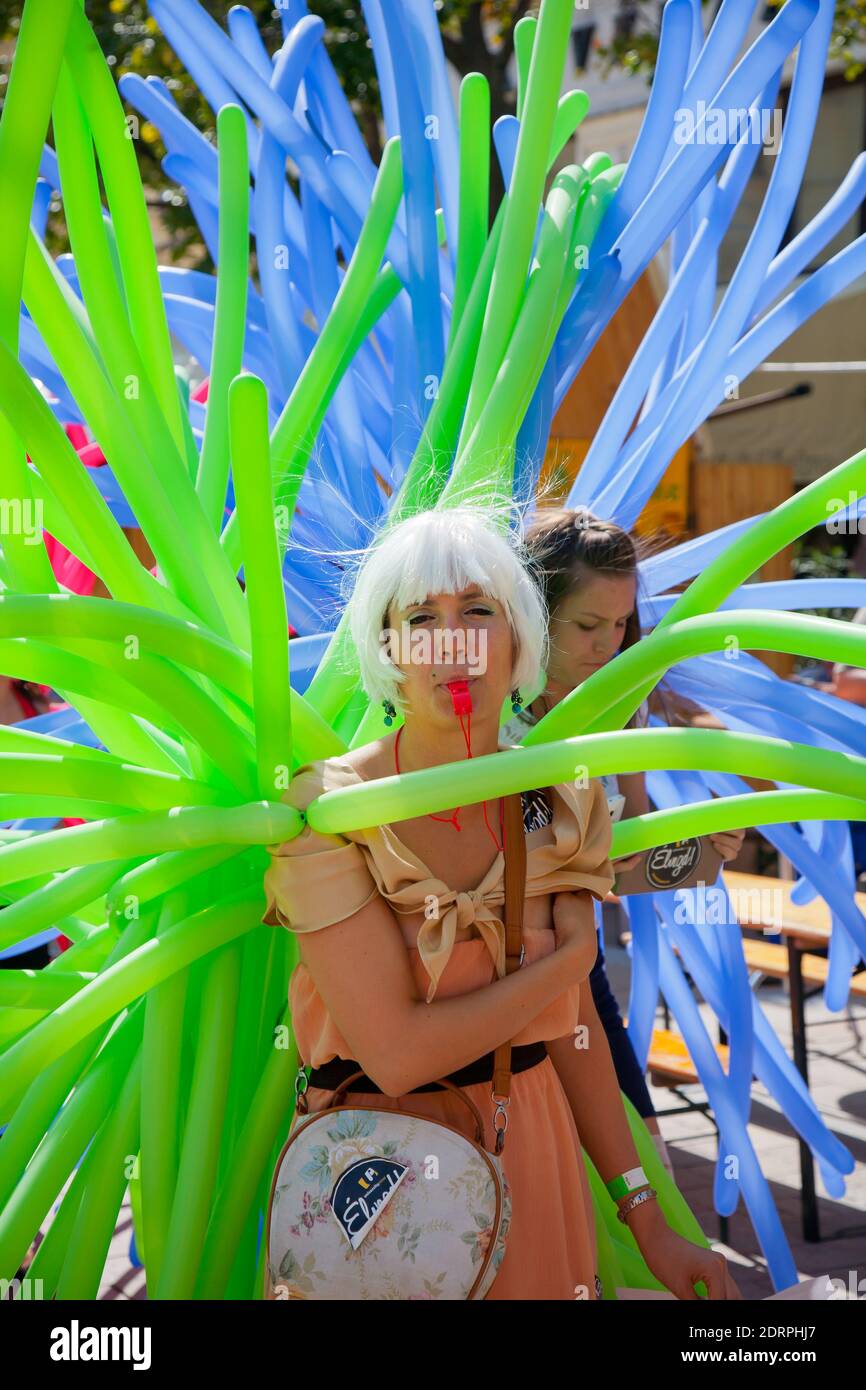 PECS, HUNGARY - SEPT 22: Participants in the Pecs City Carnival in Pecs ...