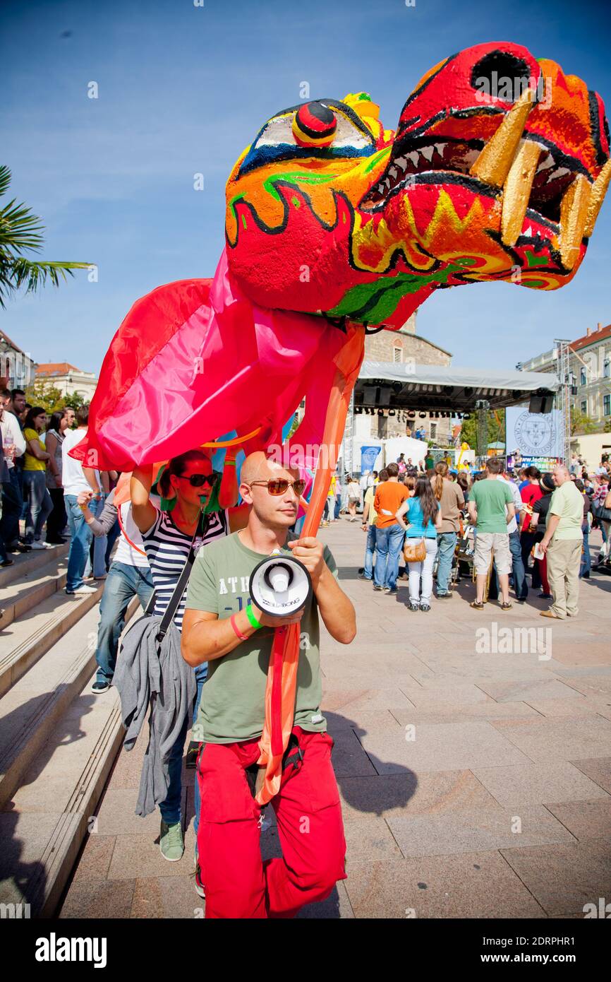 PECS, HUNGARY - SEPT 22: Participants in the Pecs City Carnival in Pecs ...