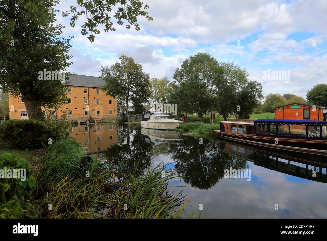 The Watermill at Yarwell Mill Country Park, Yarwell village; river Nene ...