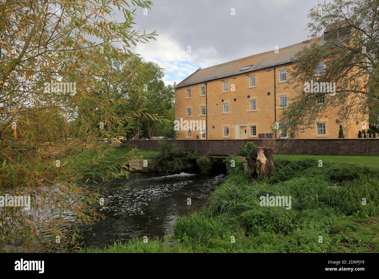 The Watermill at Yarwell Mill Country Park, Yarwell village; river Nene ...