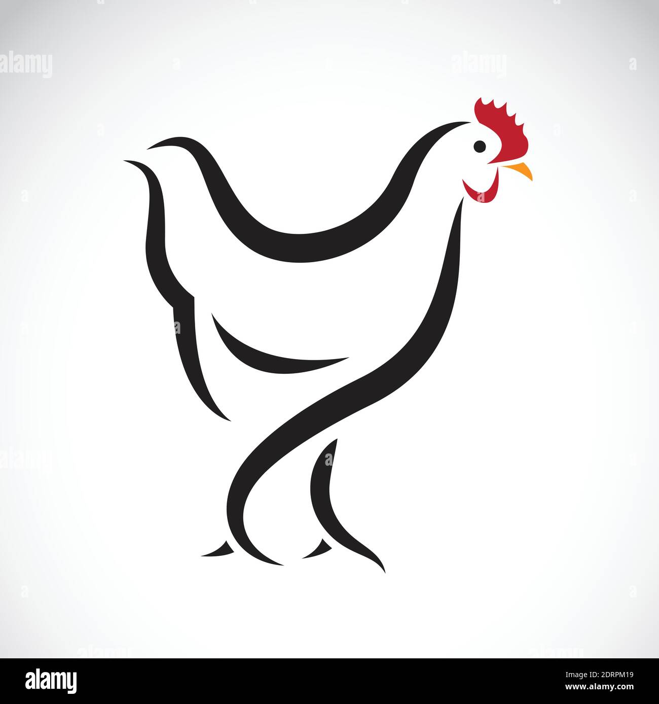 Vector image of an chicken design on white background. vEasy editable ...