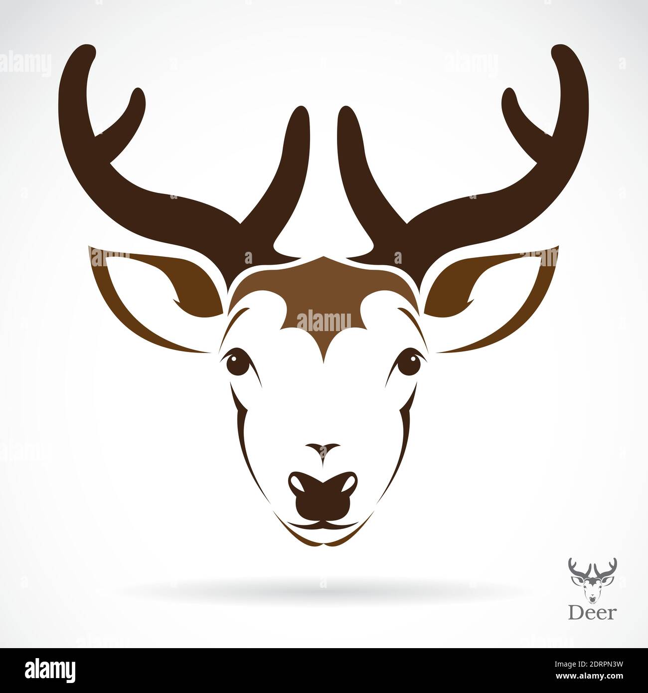 Vector illustration of deer symbol - tattoo. Easy editable layered ...