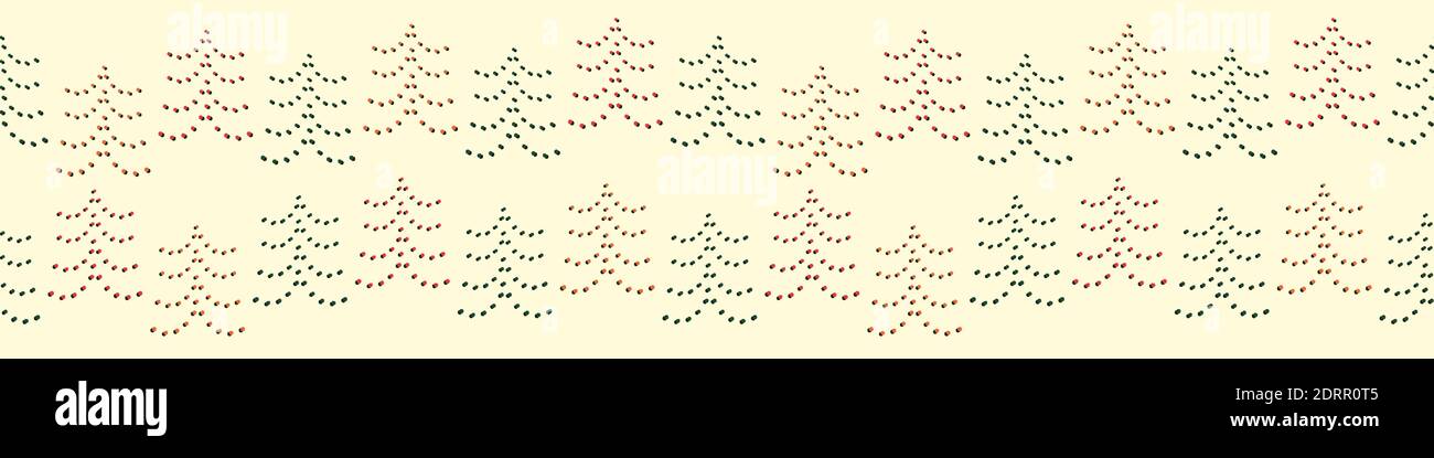 minimal christmas trees vector border print Stock Vector Image & Art ...