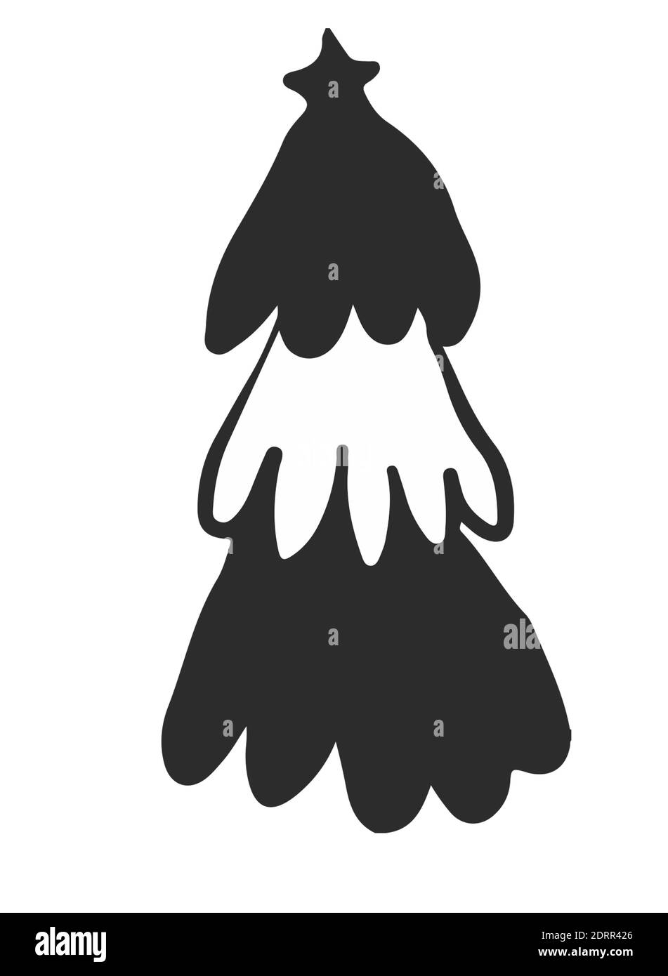 Christmas tree doodle simple Black and White Stock Photos & Images - Alamy