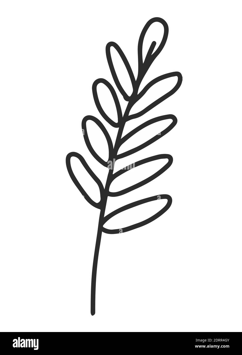 Cute hand drawn christmas frame Black and White Stock Photos & Images ...