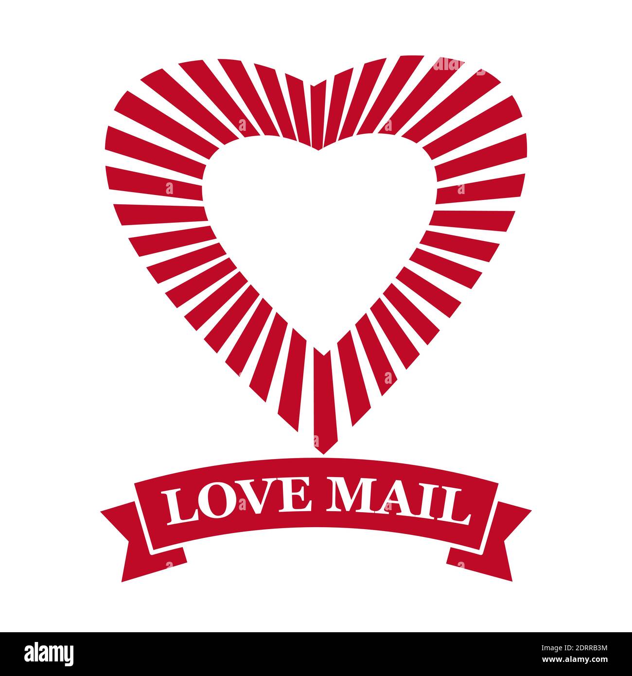 Love Mail icon Happy Valentine day Heart With Love. Symbol for mail ...
