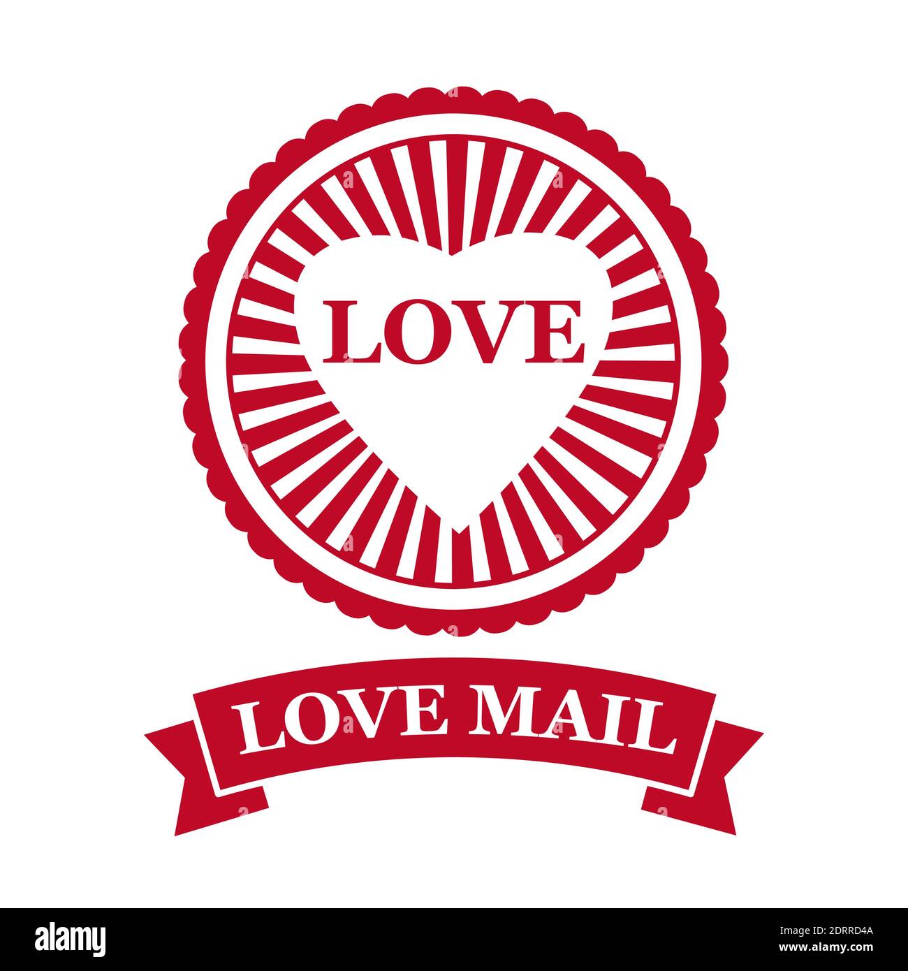 Love Mail icon Happy Valentine day Heart With Love. Symbol for mail ...