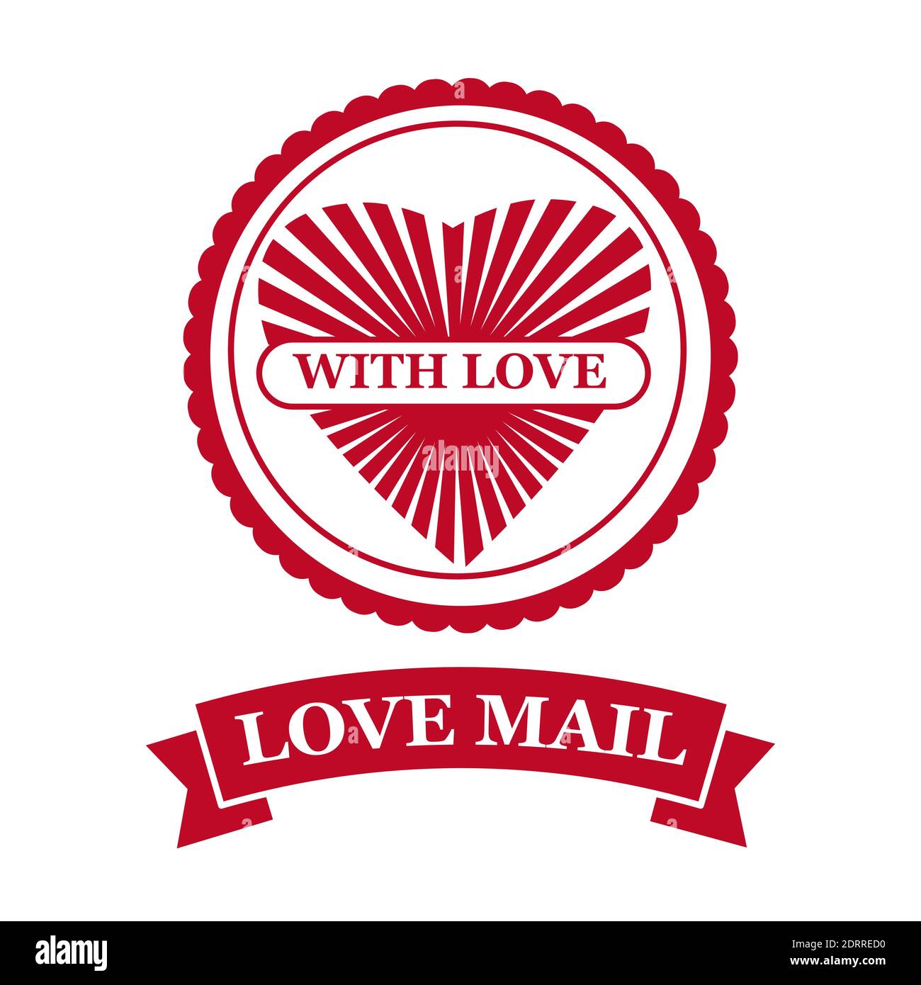 Love Mail icon Happy Valentine day Heart With Love. Symbol for mail ...