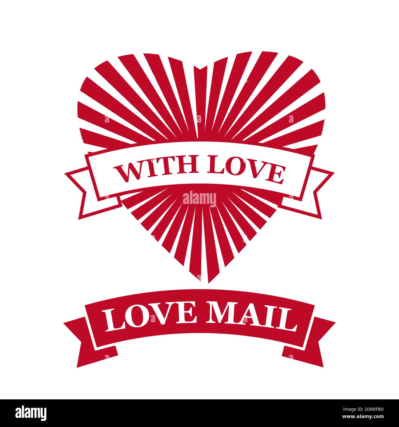 Love Mail icon Happy Valentine day Heart With Love. Symbol for mail ...