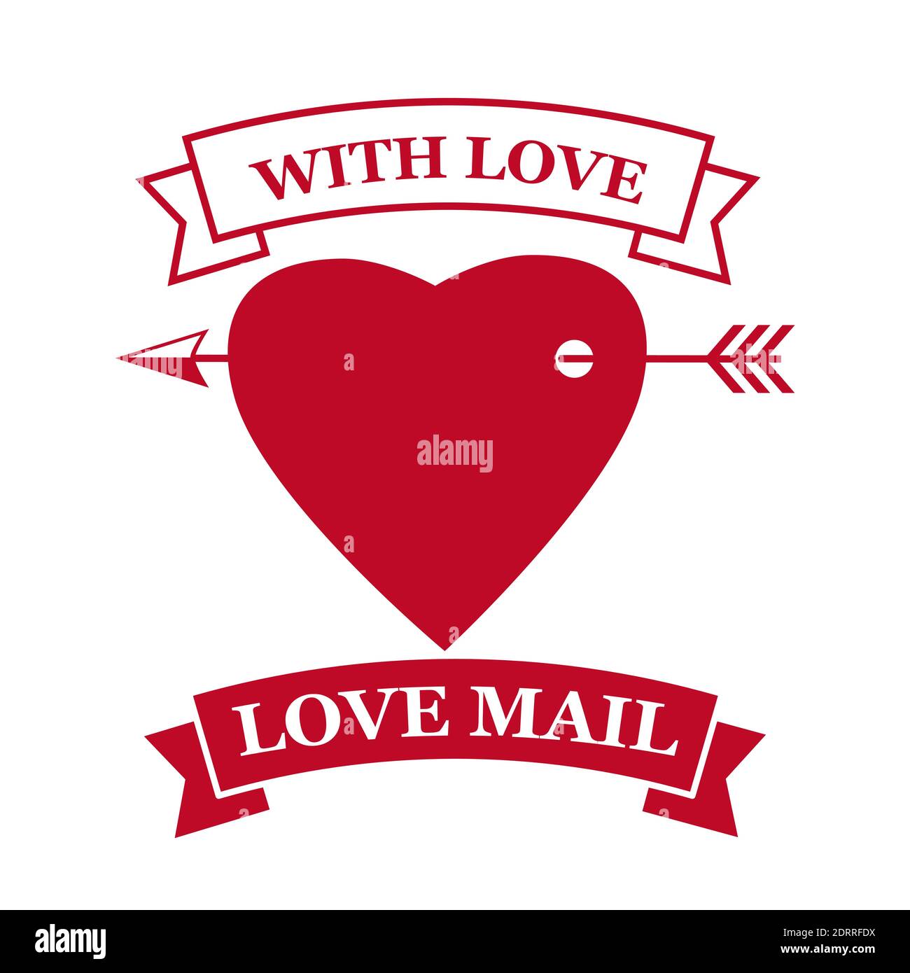 Love Mail icon Happy Valentine day Heart arrow pierced with love ...