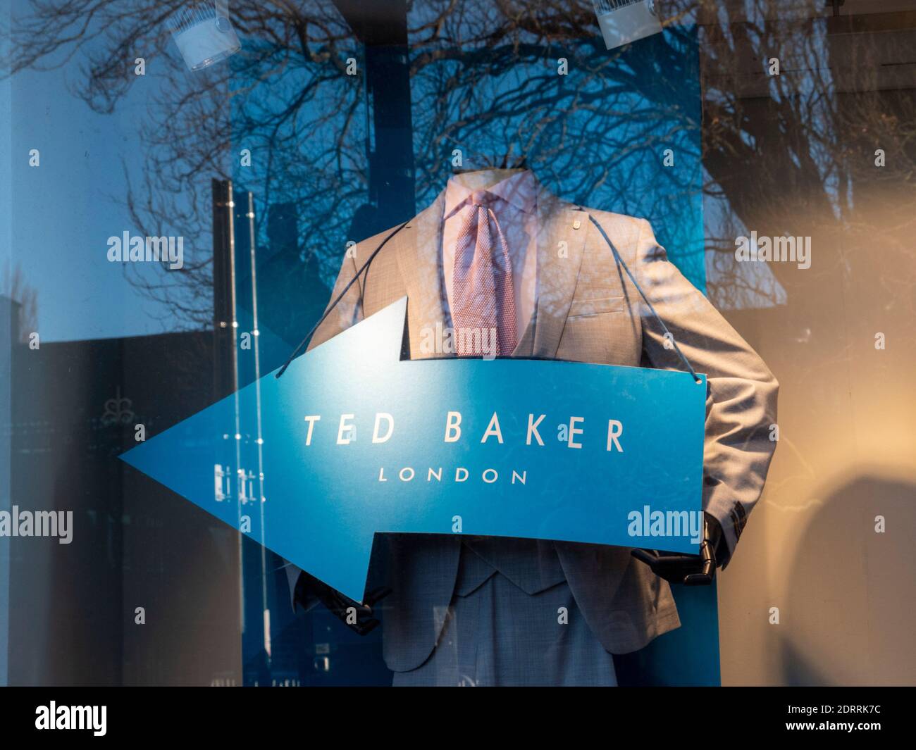 The Ted Baker shop in Cambridge UK showing the window display and signs ...