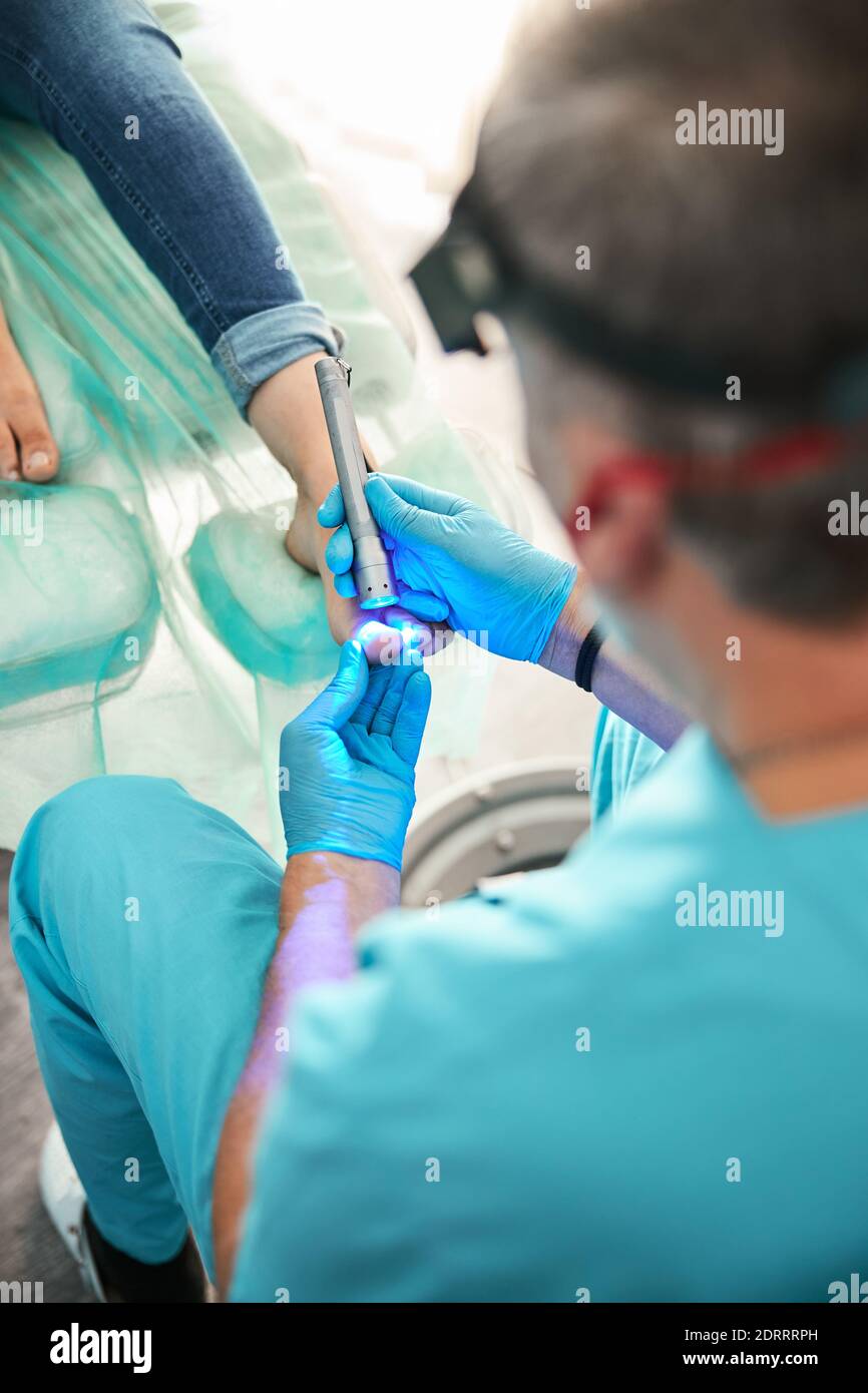 Foot pedicure close up doctor hi-res stock photography and images - Alamy