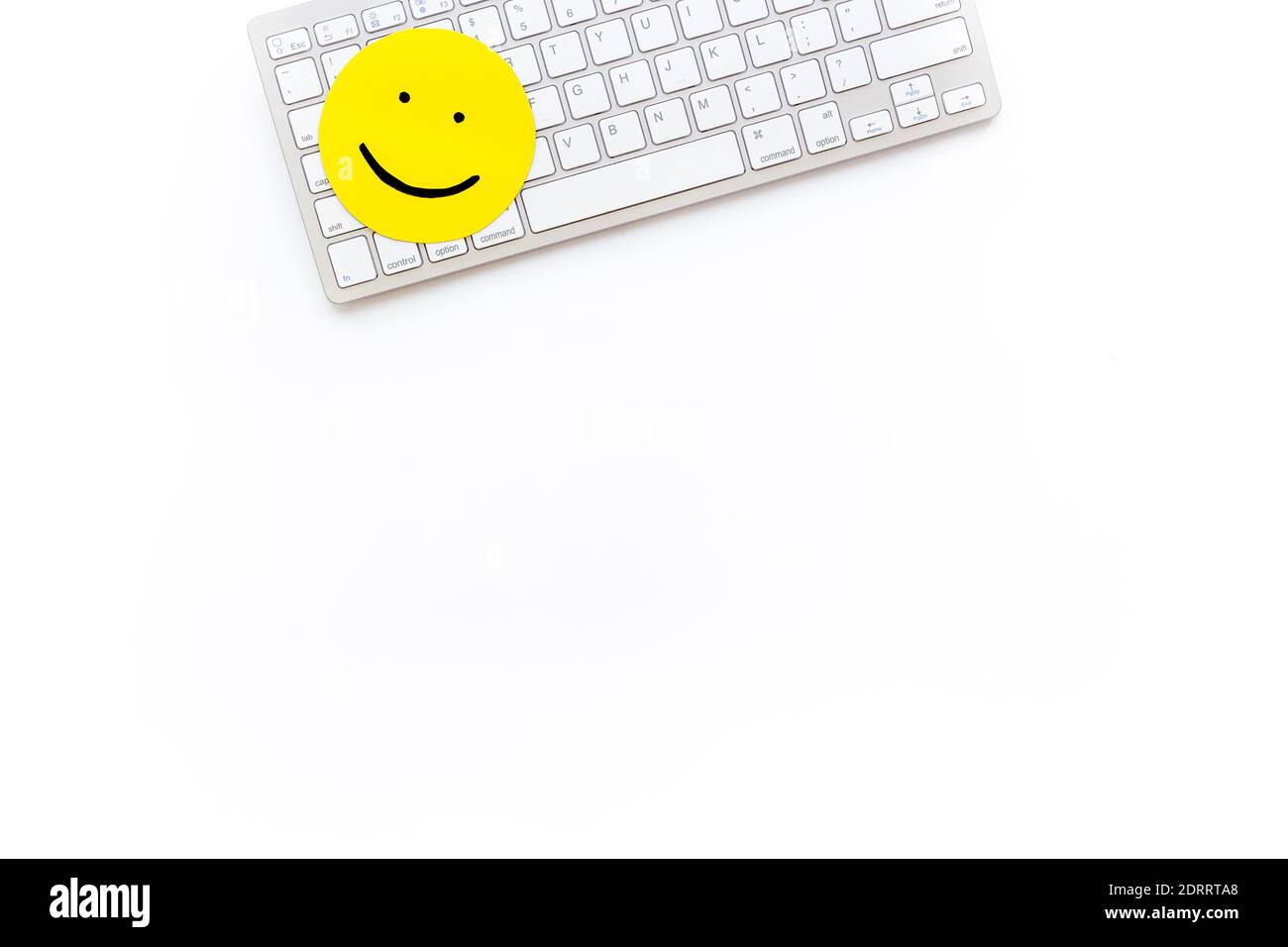 Happy face emotion concept. Happy face on the keyboard, top view Stock ...