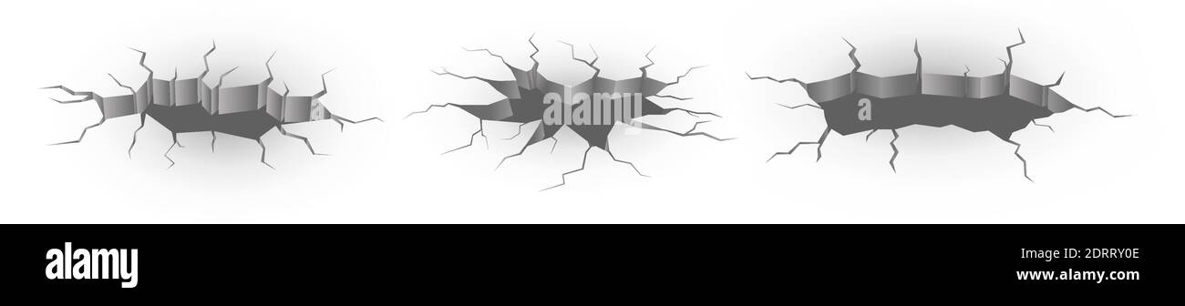 Collection of three realistic cracks in earth Stock Vector Image & Art ...