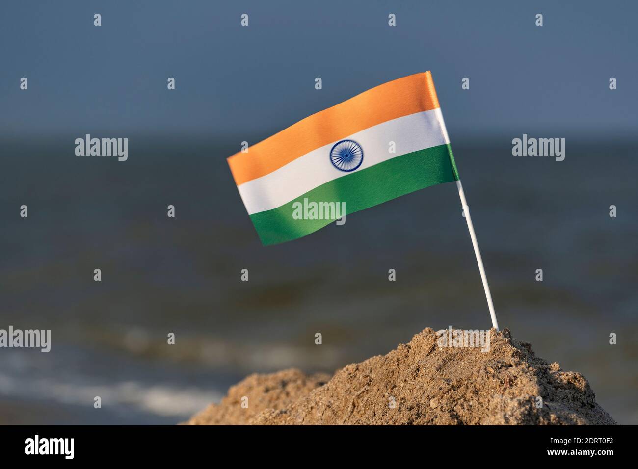 National flag of India on sea background. Holiday in India on sea Stock ...
