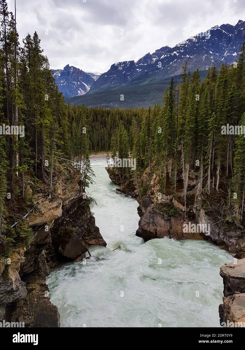Sunwapta falls in Alberta, Canada. Nobody Stock Photo - Alamy