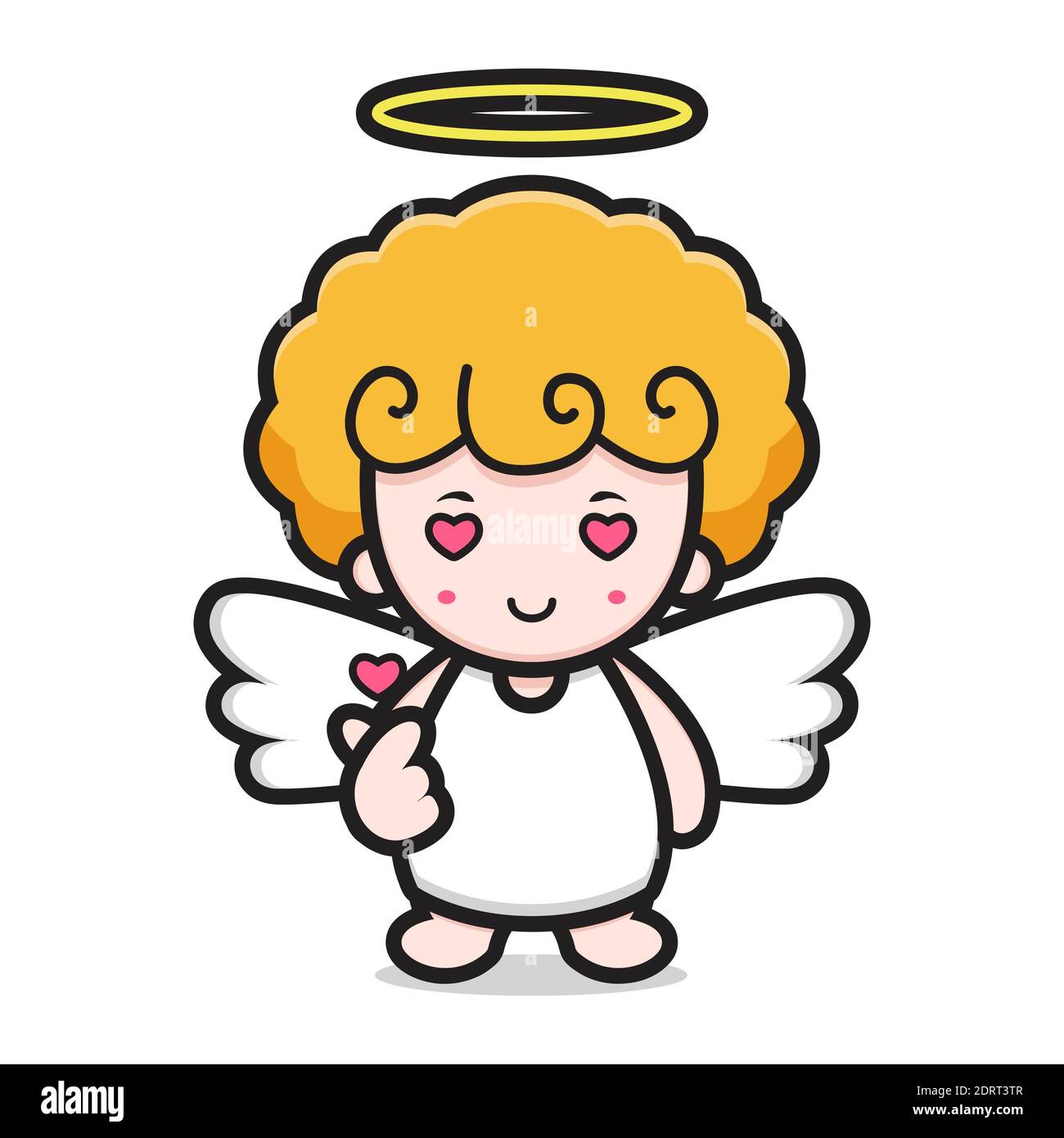 cute angel character with finger love pose. design isolated on white ...