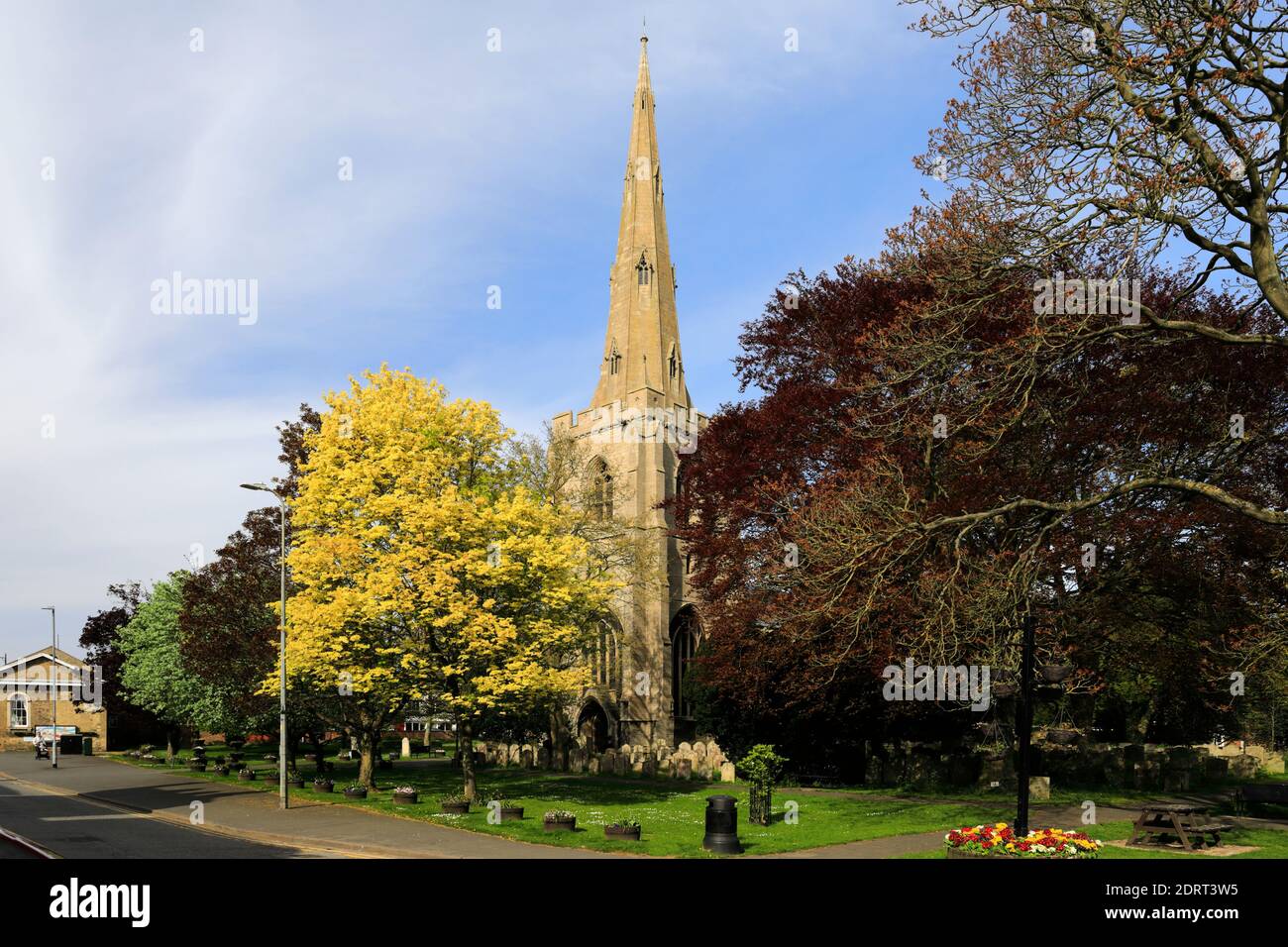 Summer view of All Saints Church, Holbeach village, Lincolnshire ...