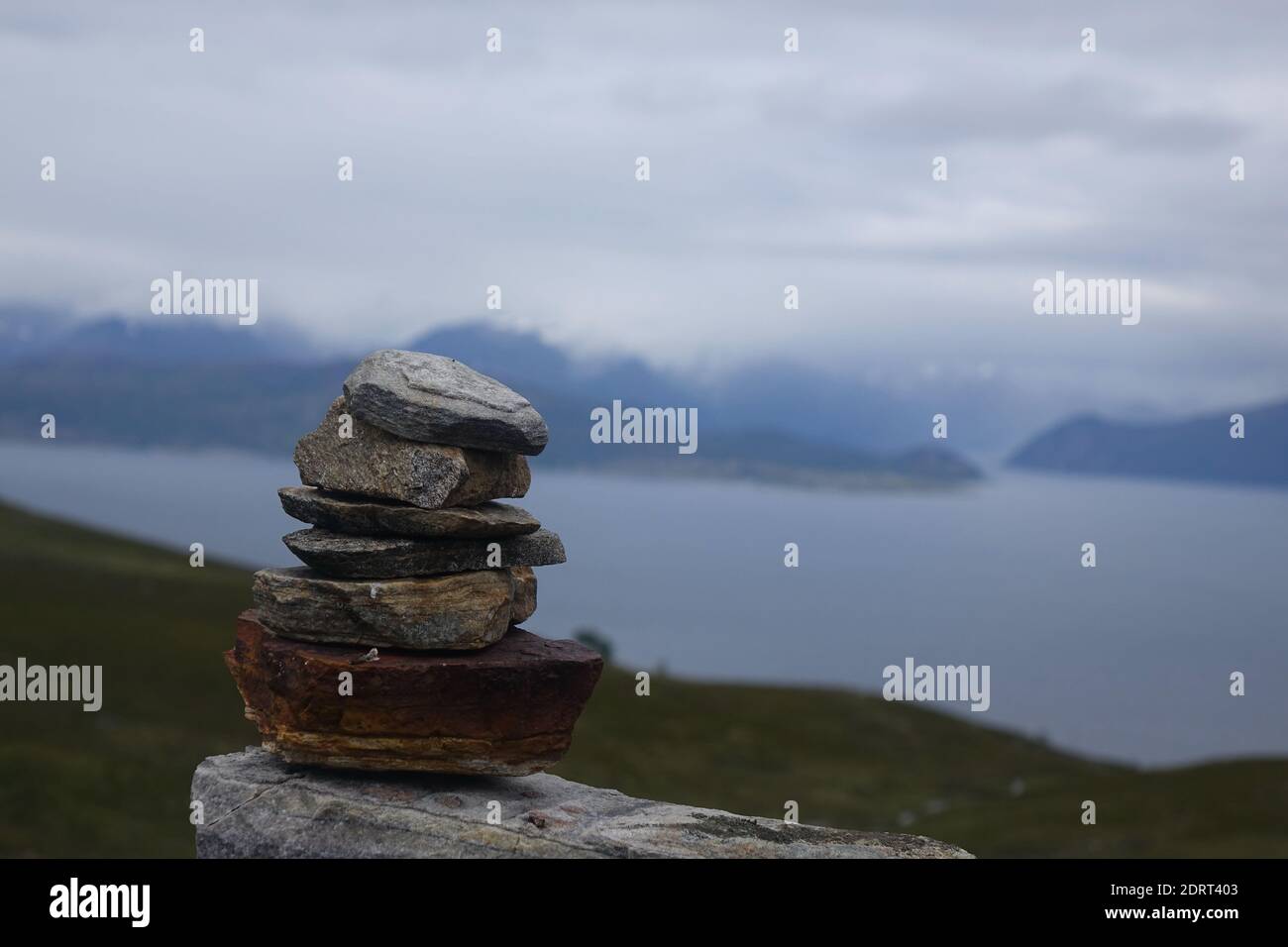 Stone craig at the fjord Stock Photo - Alamy