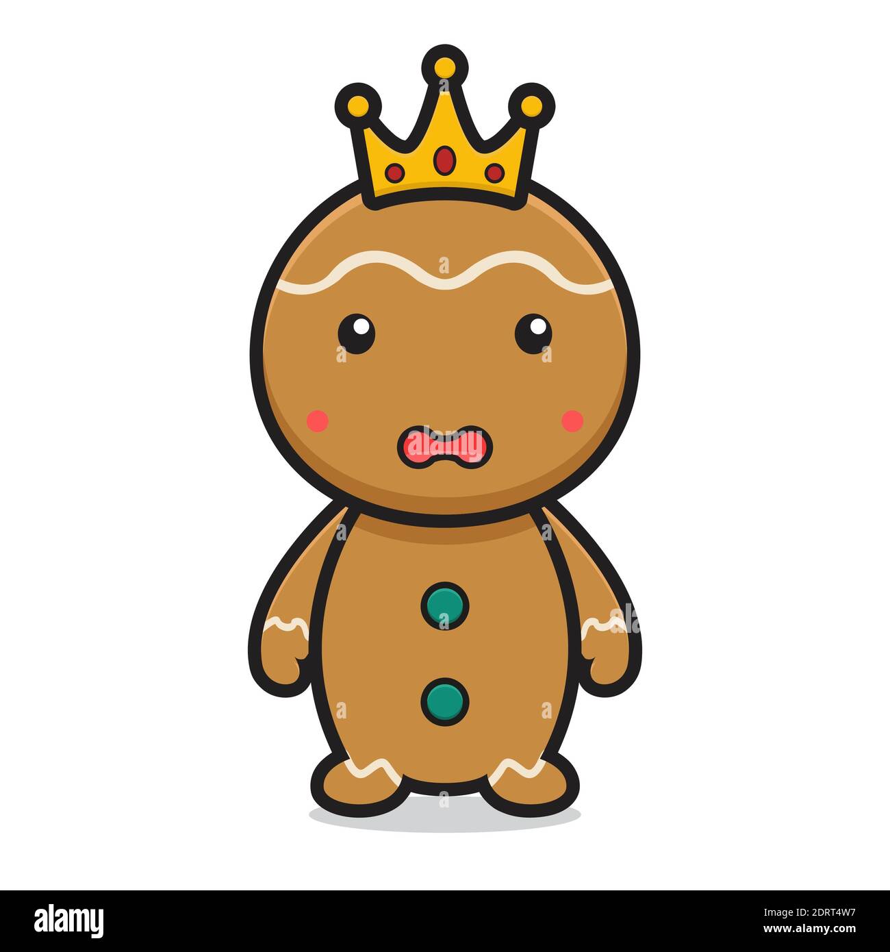 cute gingerbread cartoon character wear crown Stock Photo - Alamy