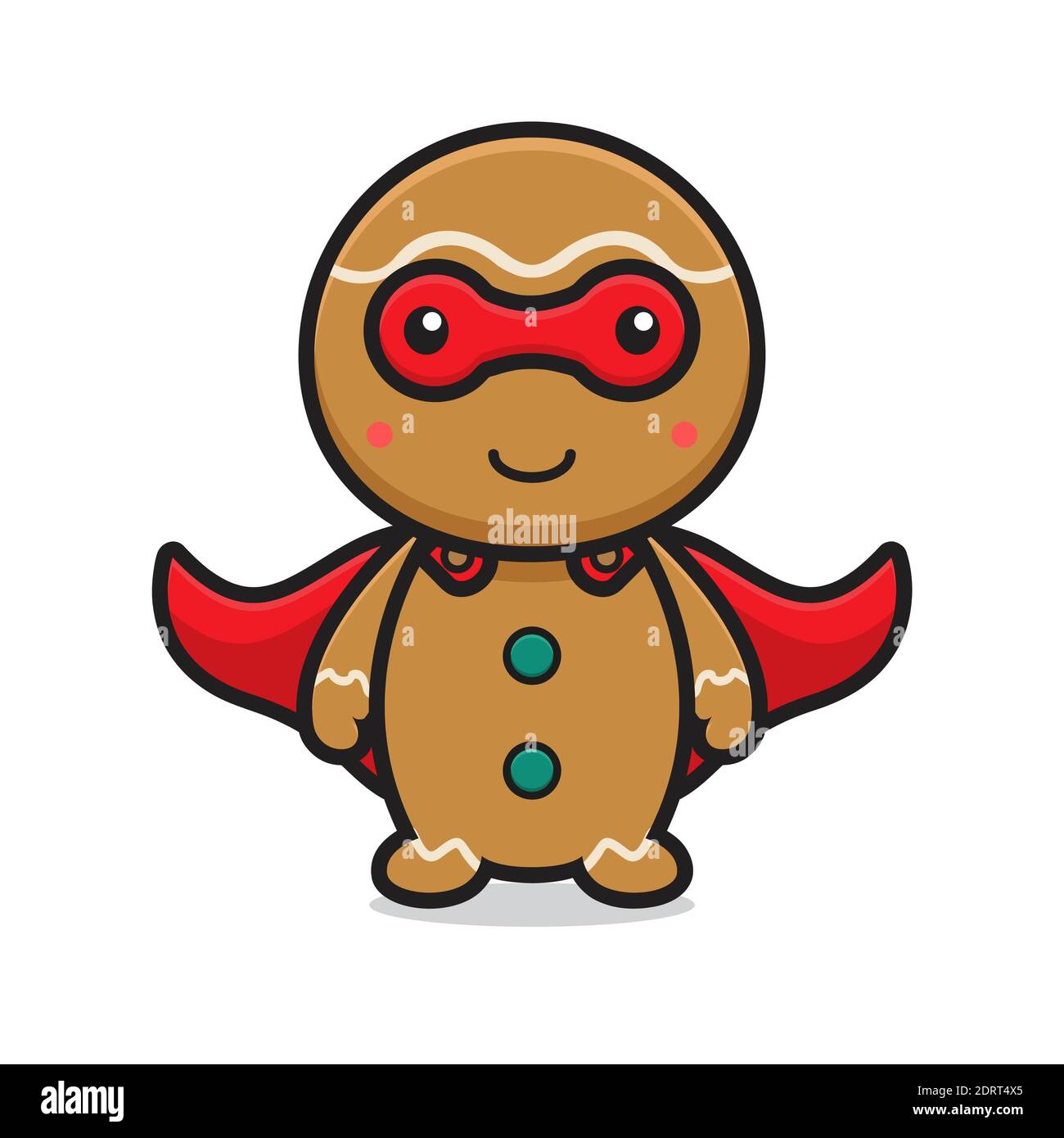 cute superhero gingerbread cartoon character wearing mask Stock Photo ...