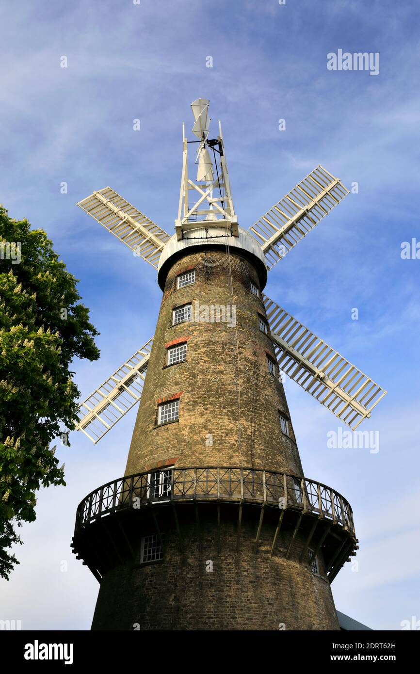 Moulton tower windmill, Moulton village, Lincolnshire, England The ...