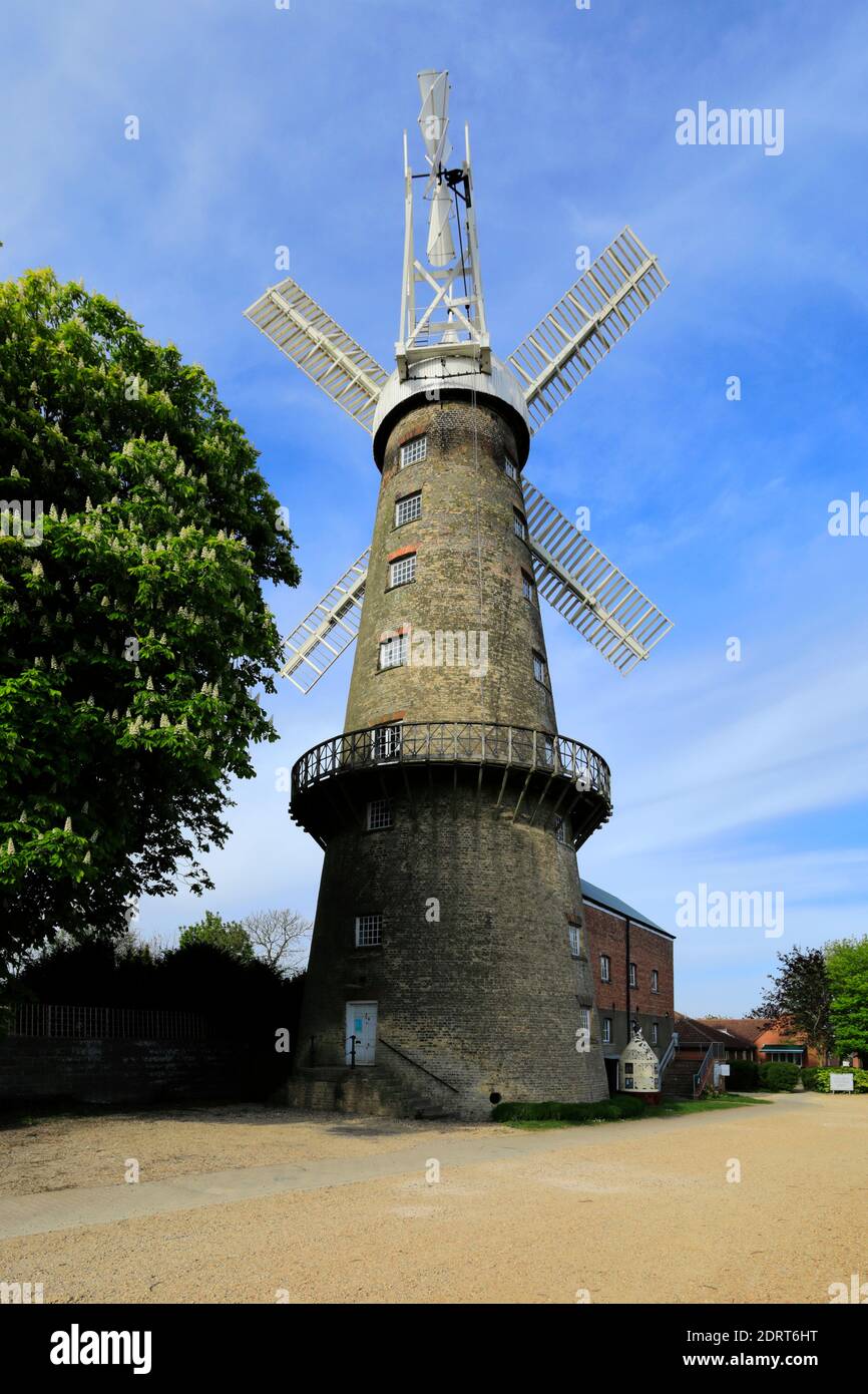 Moulton tower windmill, Moulton village, Lincolnshire, England The ...