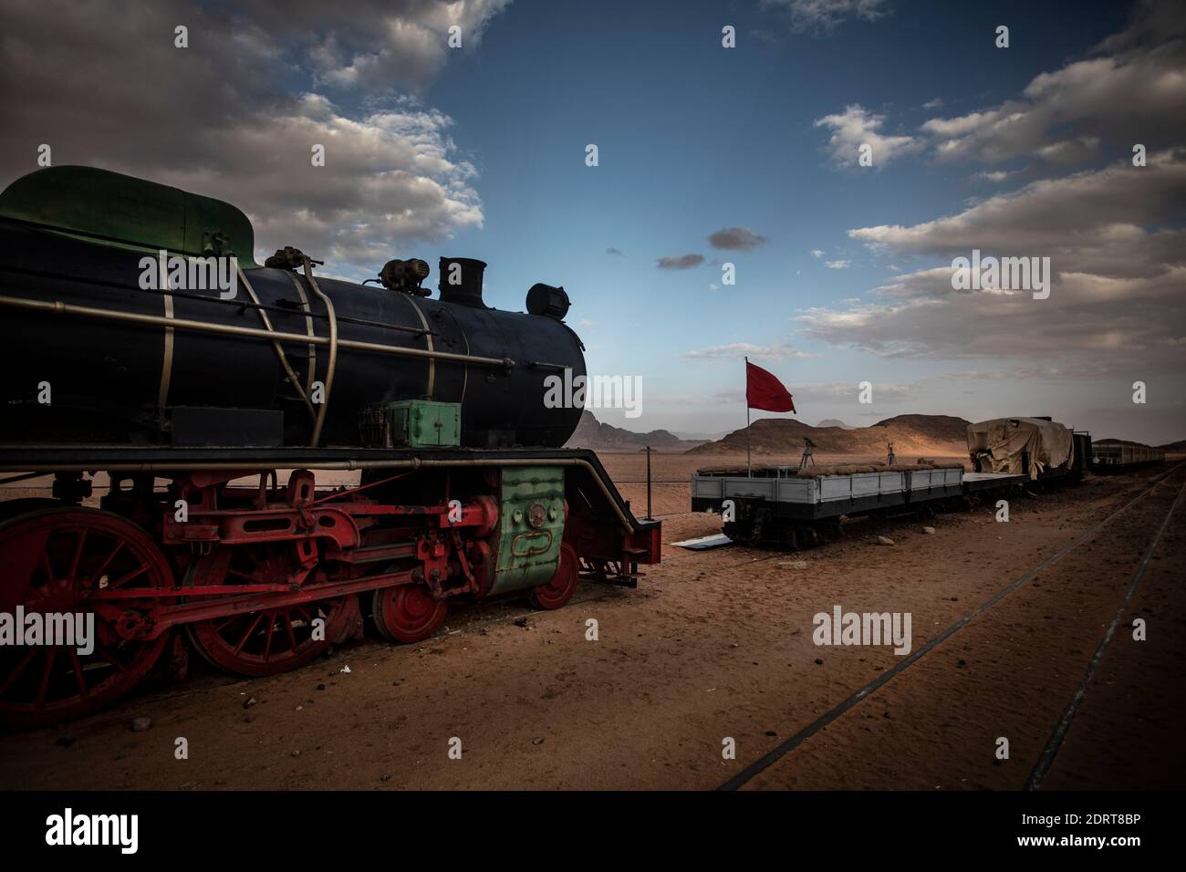 Hejaz Railway train. A refurbished locomotive from a bygone era in the ...