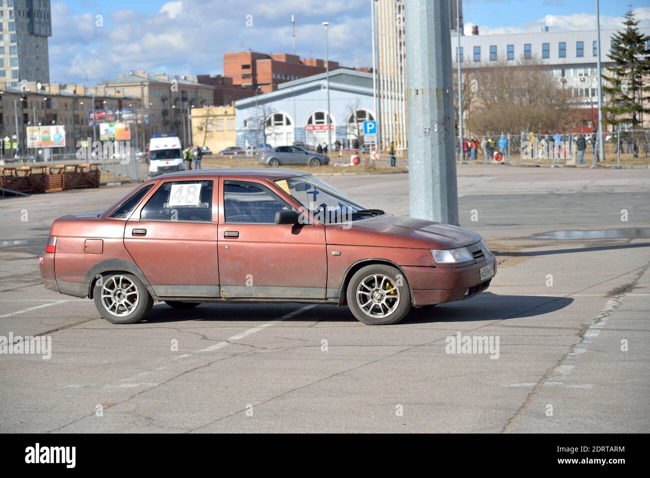 ST.PETERSBURG, RUSSIA - APRIL 08, 2017: Car in motion-participant of ...