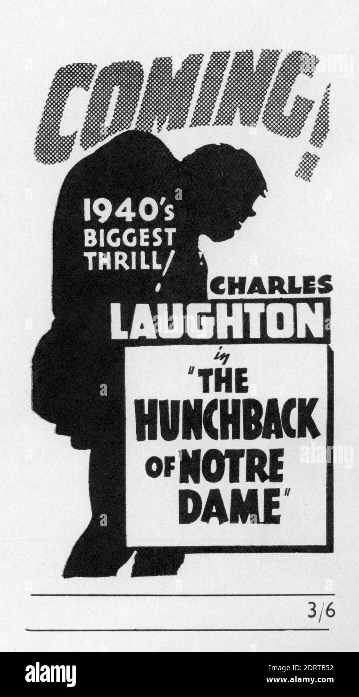 CHARLES LAUGHTON as Quasimodo and MAUREEN O'HARA as Esmeralda in THE ...