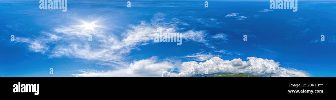 Blue sky with light clouds Seamless panorama in spherical ...