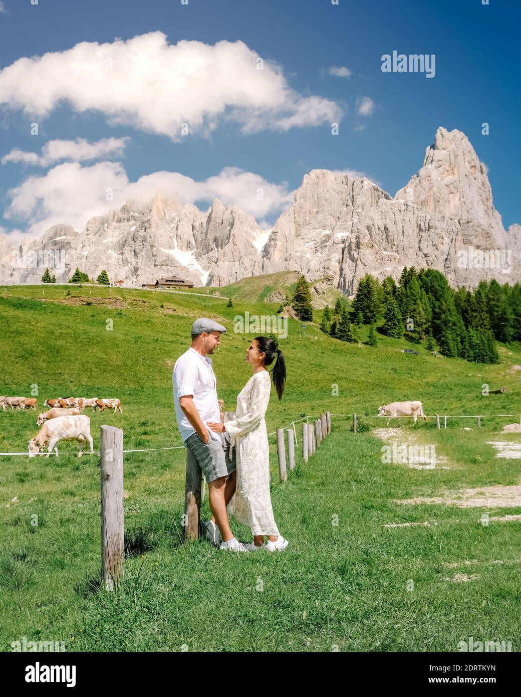 Family hiking in italian valley hi-res stock photography and images - Alamy