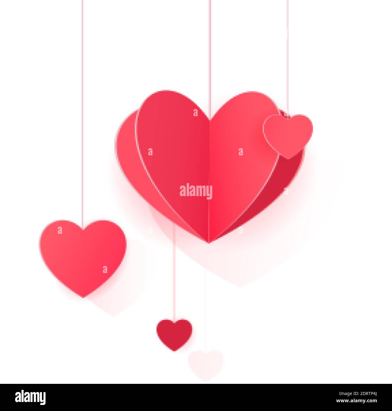 Hanging paper hearts clip art for design and decor Stock Vector Image ...