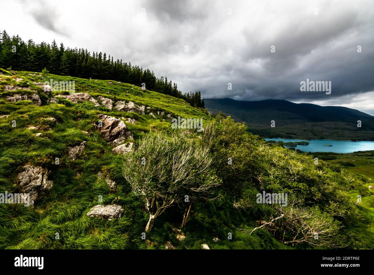 Mountains and clouds, amazing nature of Ireland in Killarney National ...