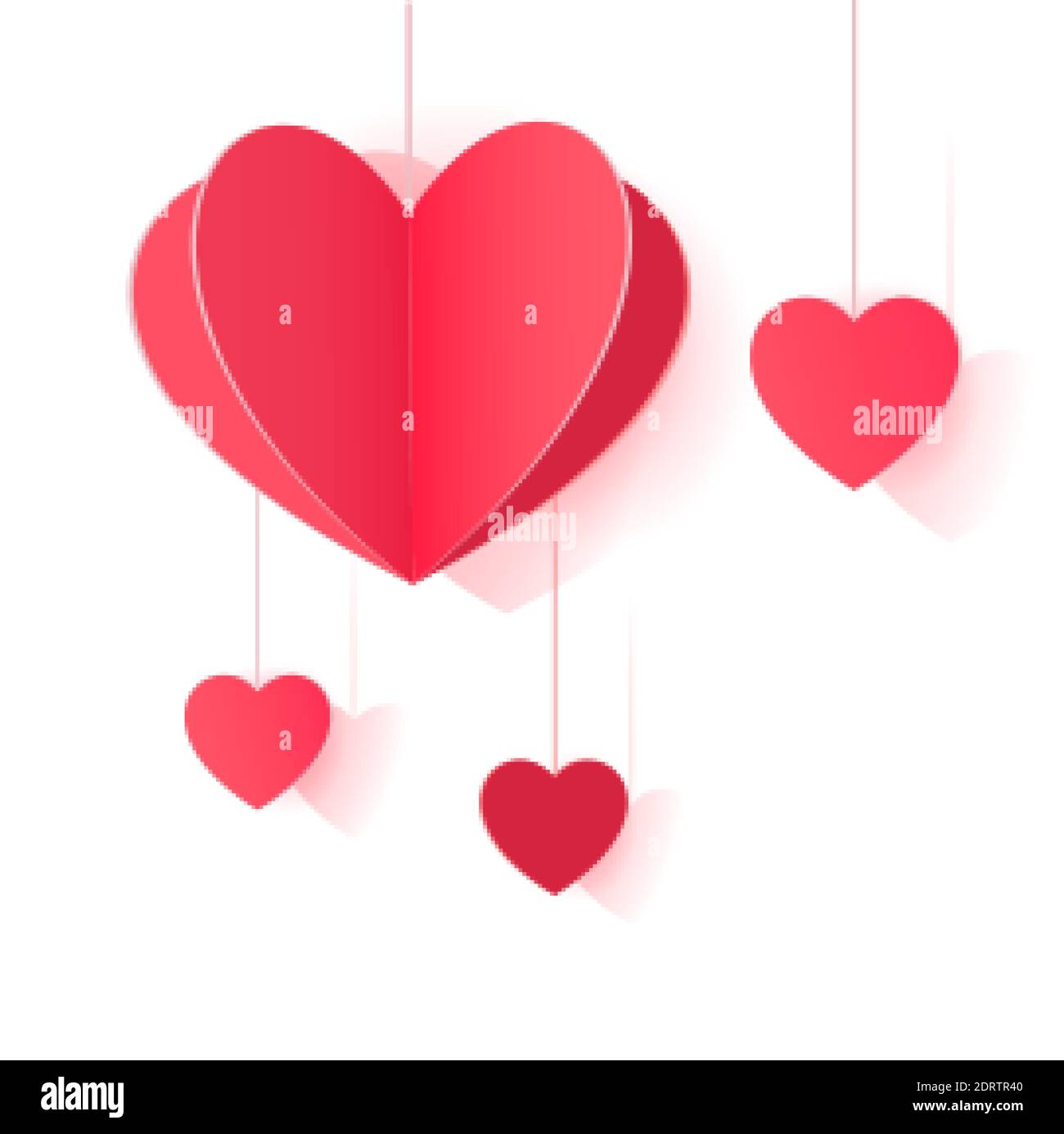 Hanging origami hearts for design and decor Stock Vector Image & Art ...