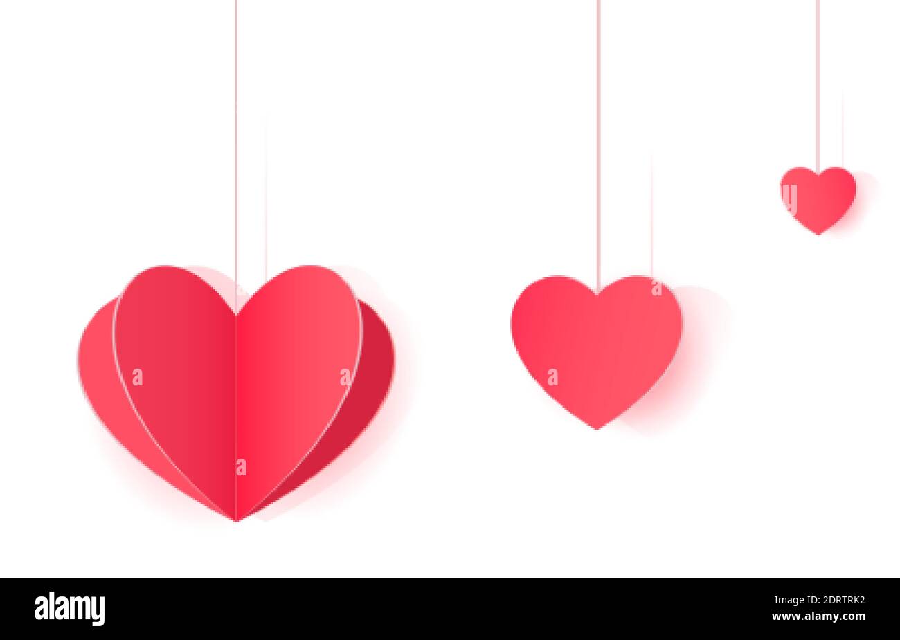 Folded hearts background Cut Out Stock Images & Pictures - Alamy
