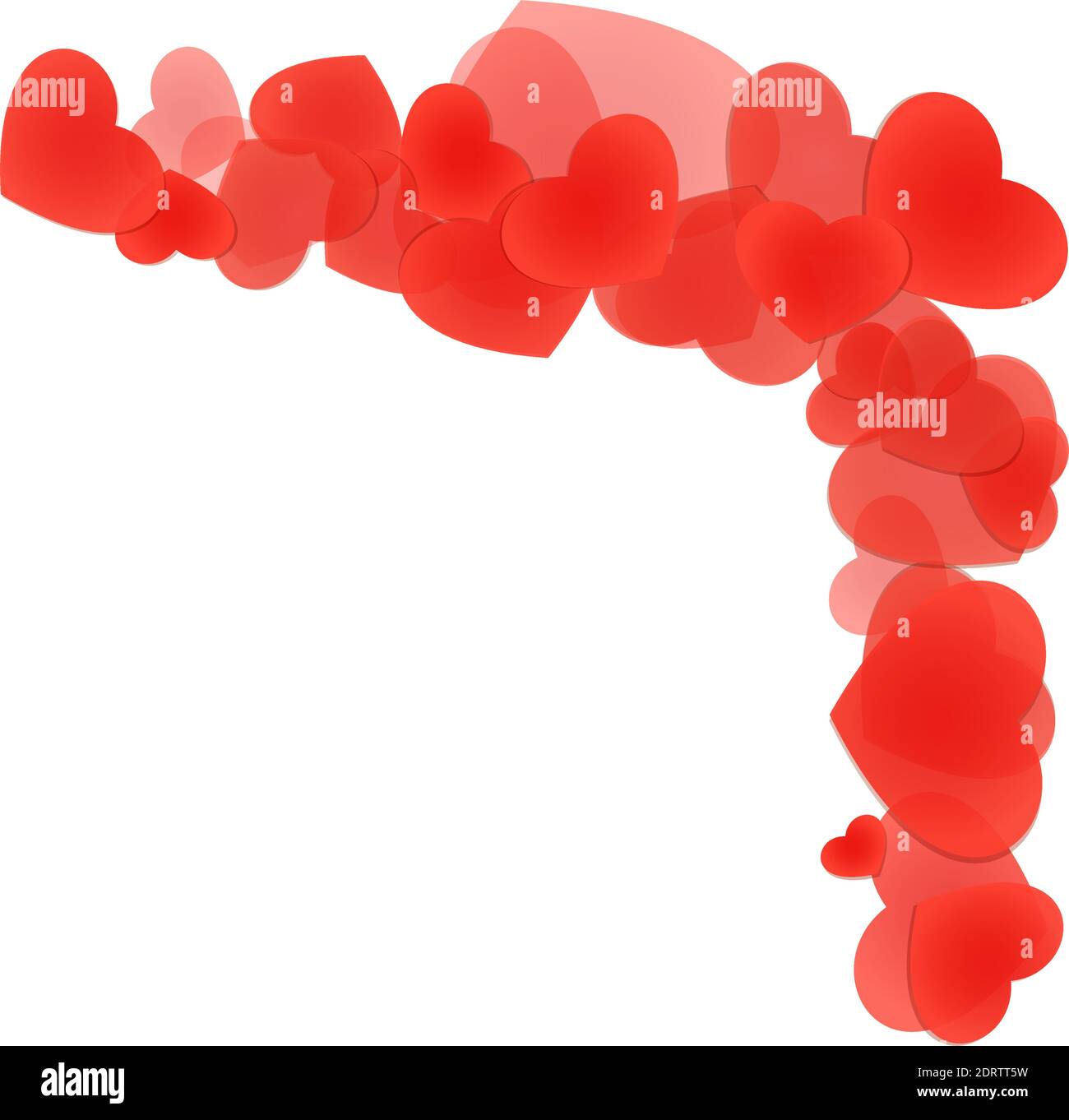 Decorative corner of hearts for postcard design and framing Stock ...