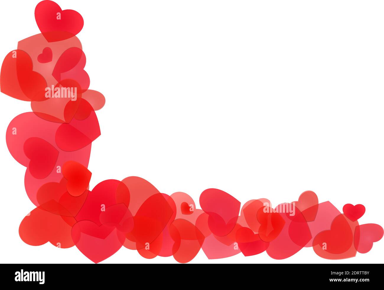 Decorative corner of hearts for postcard design and framing Stock ...