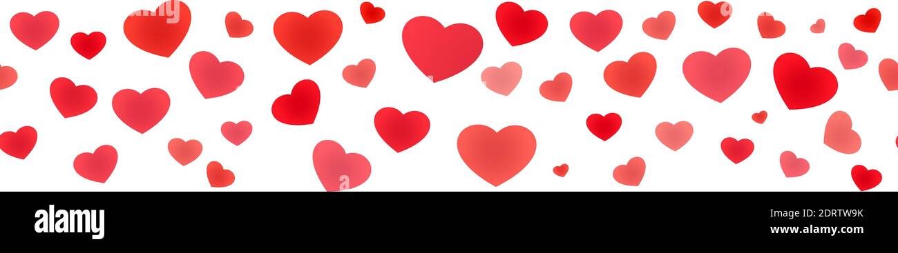 Seamless line of hearts for decoration, framing, edging, bordering ...