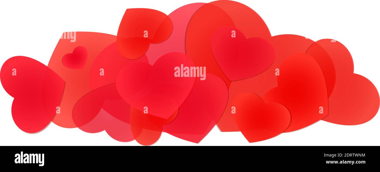 Pile of hearts for decoration, package and postcard design Stock Vector ...