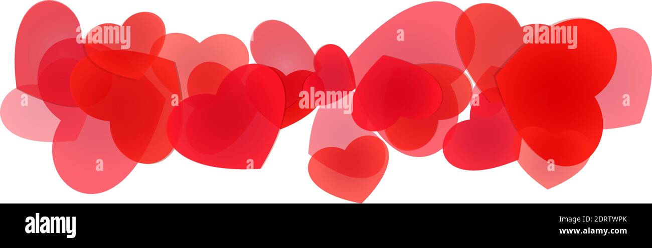 Pile of hearts for decoration, package and postcard design Stock Vector ...
