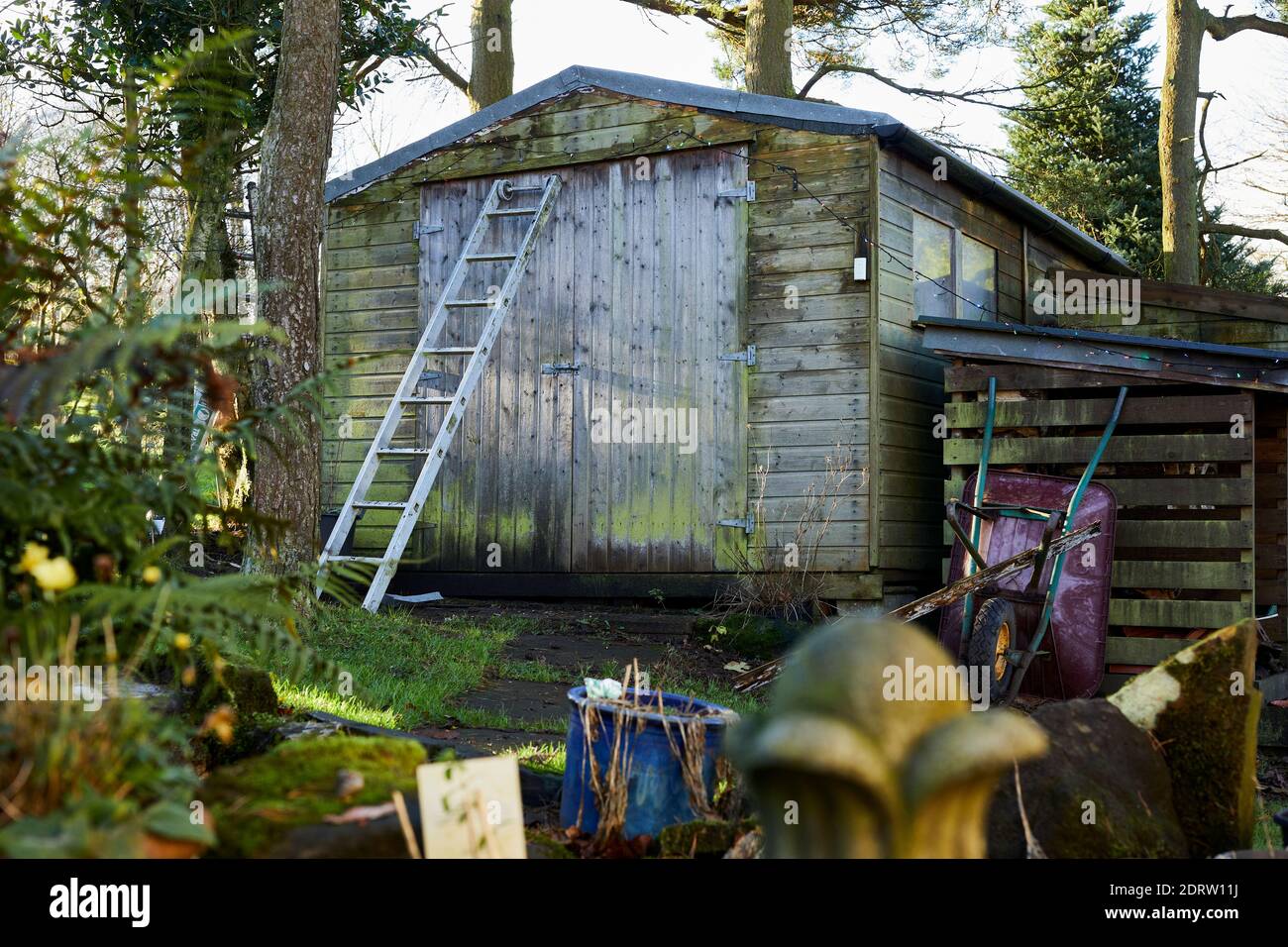 Maintenance on the roof of the smallholding water treatment shed ...